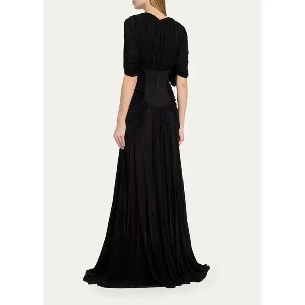 HEIRLOME Micka Shirred Jersey Short-sleeve Maxi Dress