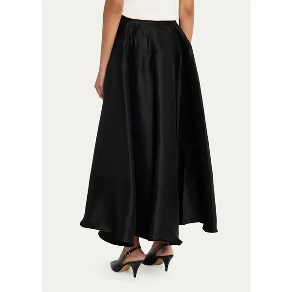 HEIRLOME Viola Silk Shantung Full Midi Skirt