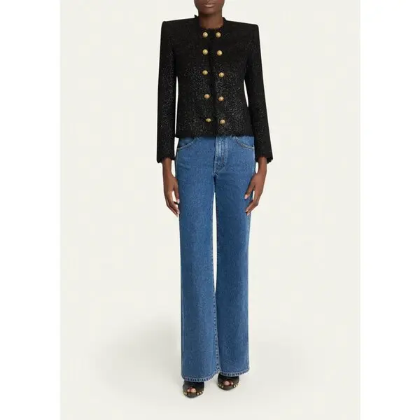 Balmain Buttoned Glitter Tweed Cardigan