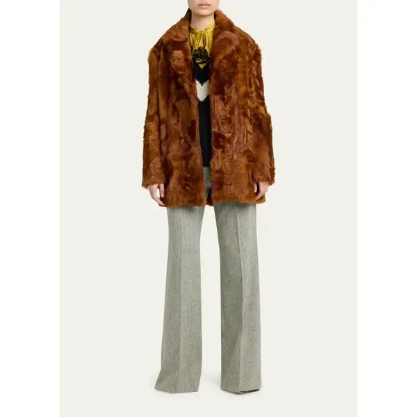 Valentino Garavani Lamb Shearling Open Coat