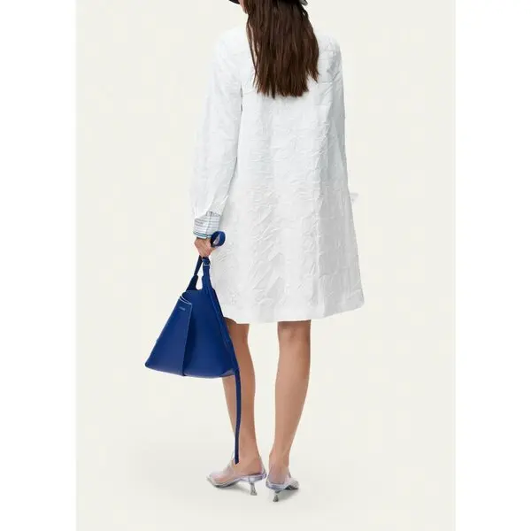 Loewe Crinkled Cotton Poplin Layered Mini Shirtdress