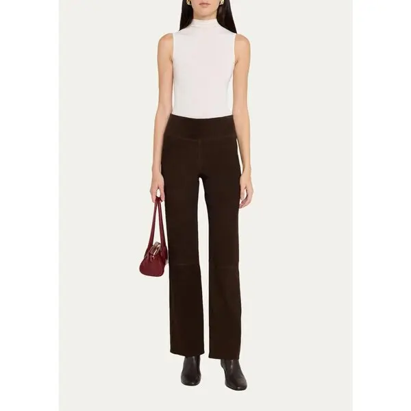 Kobi Halperin Madi Straight-leg Suede Pants