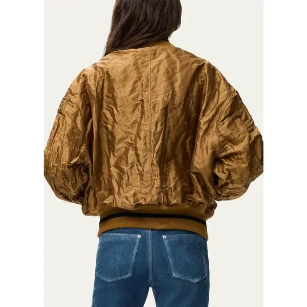 Loewe Satin Oversized Bomber Jacket - Toffee