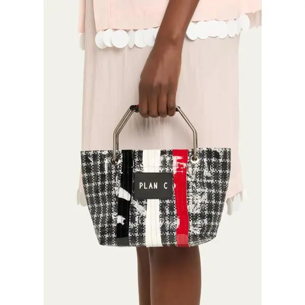 Plan C Small Woven Shopping Tote Bag