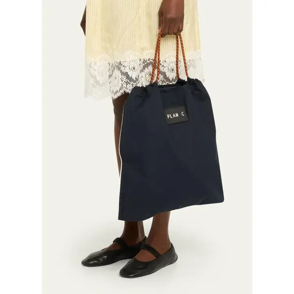 Plan C Cotton Shopping Tote Bag - Blue