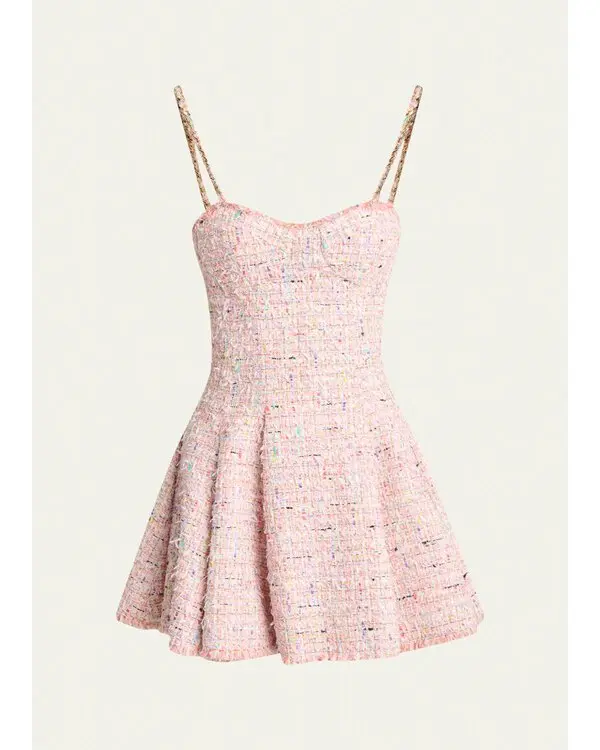 Balmain Tweed Sleeveless Flared Mini Dress