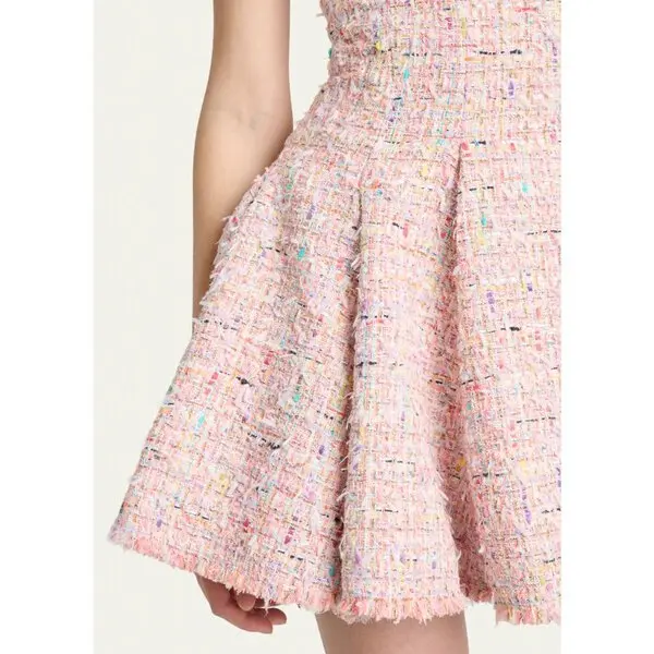 Balmain Tweed Sleeveless Flared Mini Dress