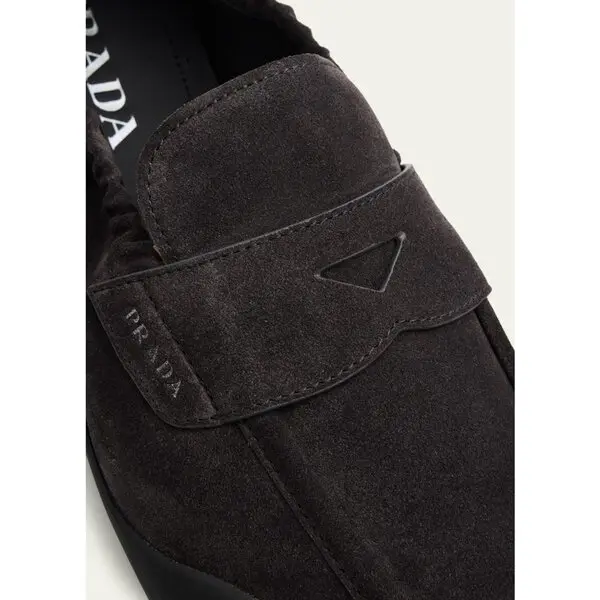 Prada Speedrock Suede Penny Loafers