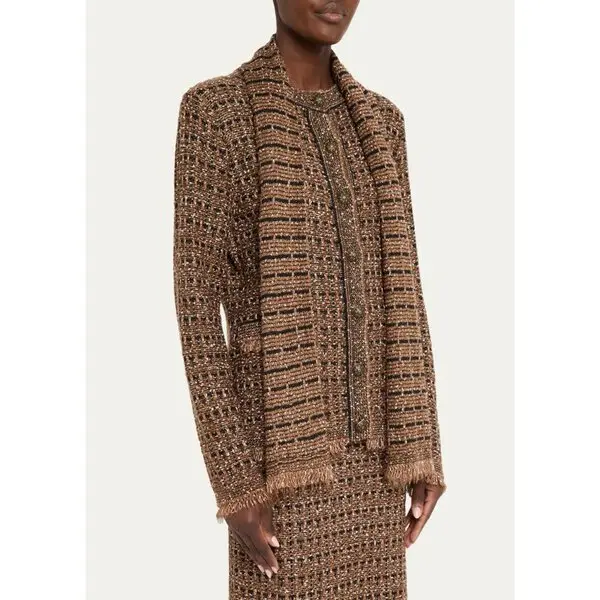 Kobi Halperin Faye Fringed Metallic Knit Sweater