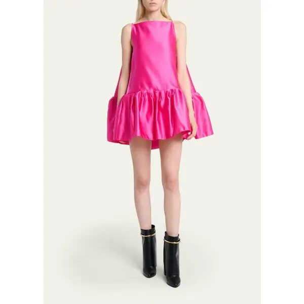 Givenchy Ruffle Silk Sleeveless Mini Dress