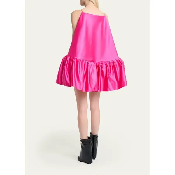 Givenchy Ruffle Silk Sleeveless Mini Dress