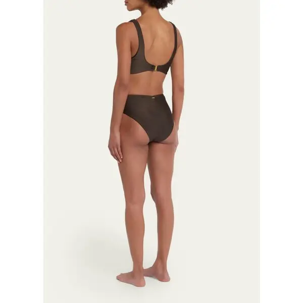 Simkhai Veyra Shell Bikini Top - Chocolate