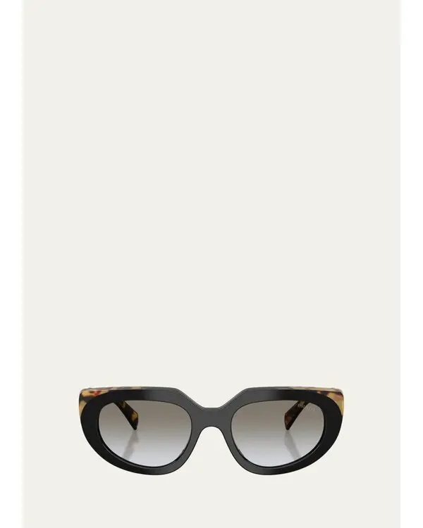 Prada Pr D02sf 54mm Oval Sunglasses - Grey Gradient