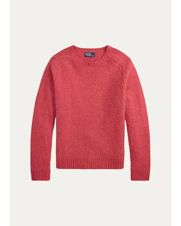 Polo Ralph Lauren Suede-patch Wool-cashmere Sweater - Red