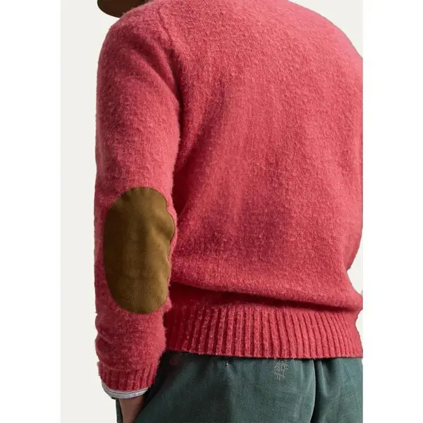 Polo Ralph Lauren Suede-patch Wool-cashmere Sweater - Red