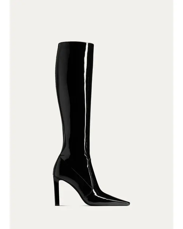 Saint Laurent Francoise Patent Leather Knee-high Boots