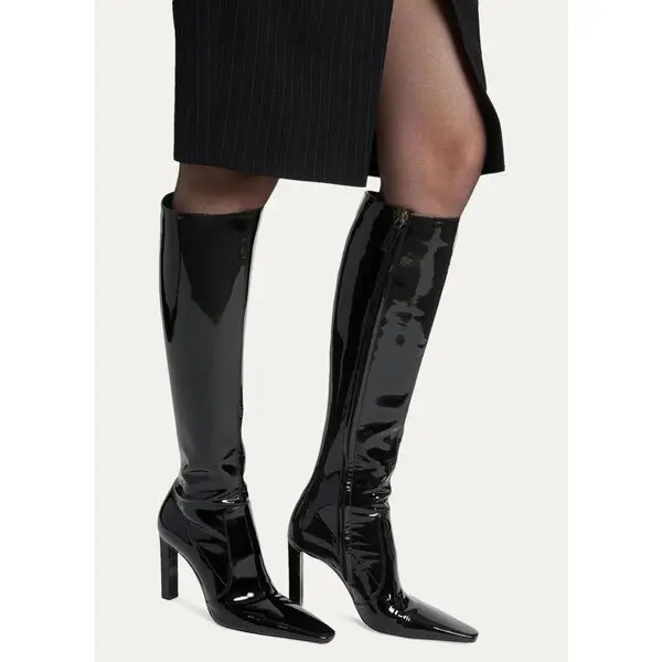 Saint Laurent Francoise Patent Leather Knee-high Boots