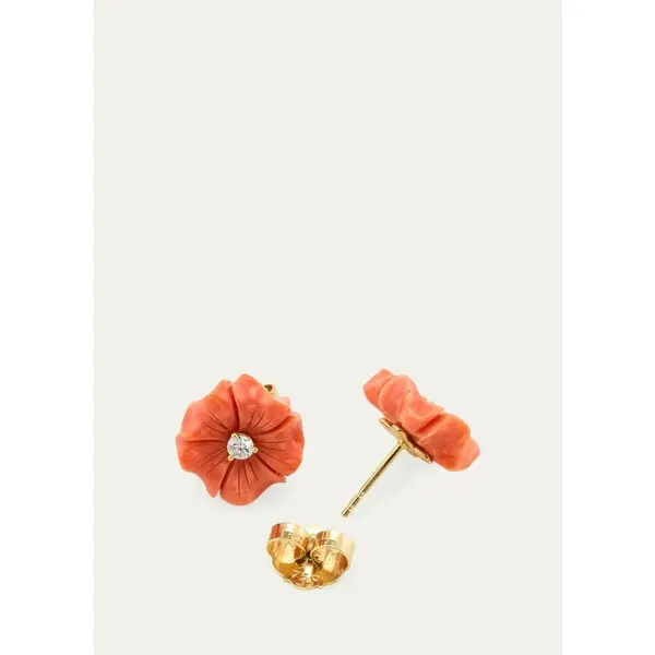 Paul Morelli Coral Posy Stud Earrings With Diamonds