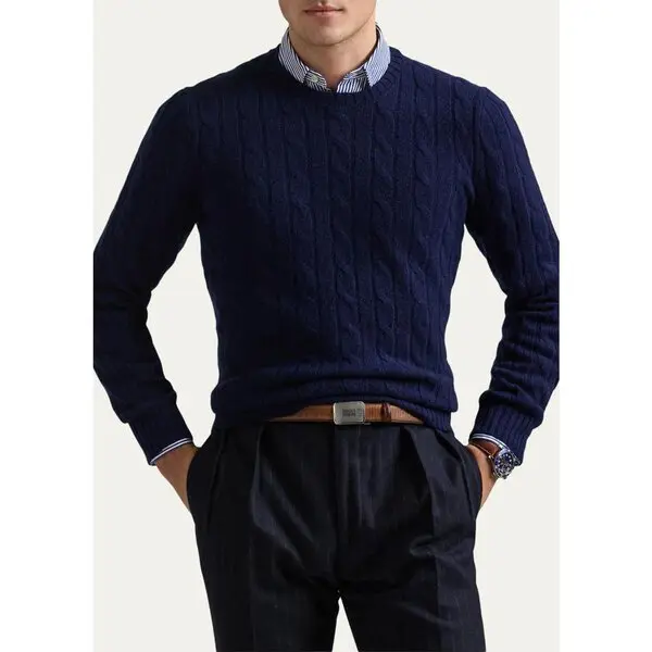 Polo Ralph Lauren The Iconic Cable-knit Cashmere Sweater - Blue