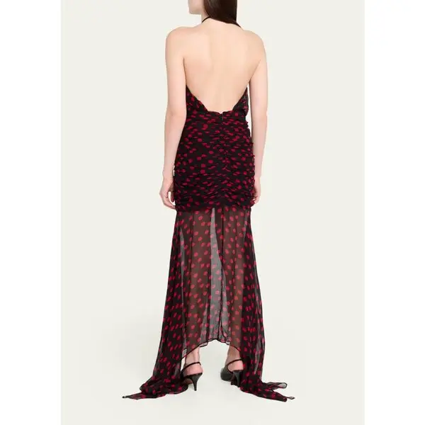 Ronny Kobo Lovisa Polka Dot Halter Dress