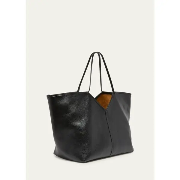 Saint Laurent Y Slim Tote Bag In Leather - Black