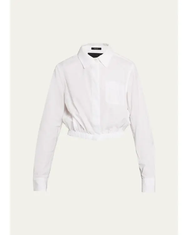 R13 Cropped Long-sleeve Boxy Shirt