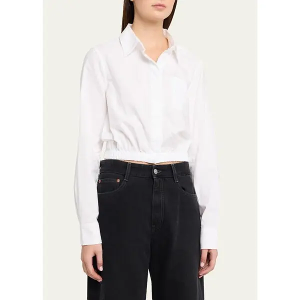 R13 Cropped Long-sleeve Boxy Shirt