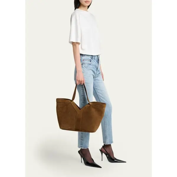 Saint Laurent Y Medium Tote Bag In Suede