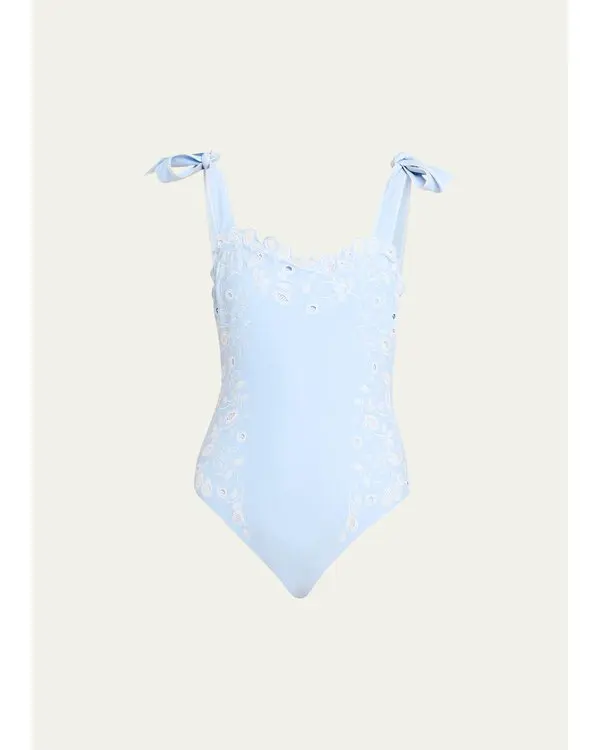 Simkhai Laurie Embroidered One-piece Swimsuit