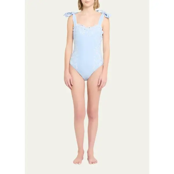 Simkhai Laurie Embroidered One-piece Swimsuit