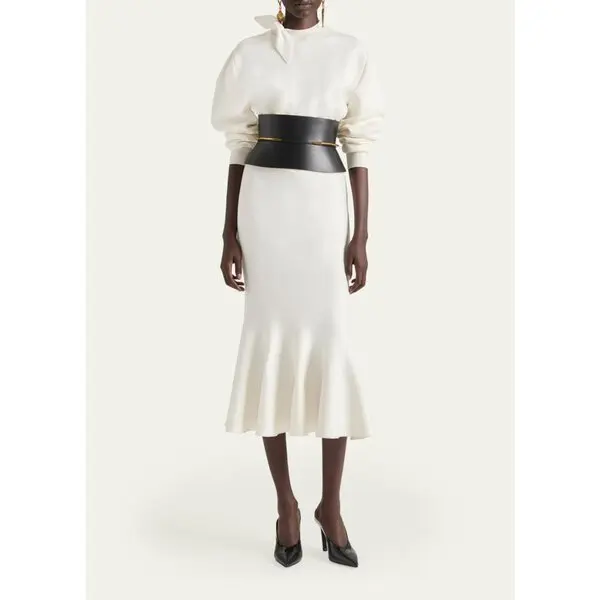 Givenchy Pinch Leather Corset Belt - Black