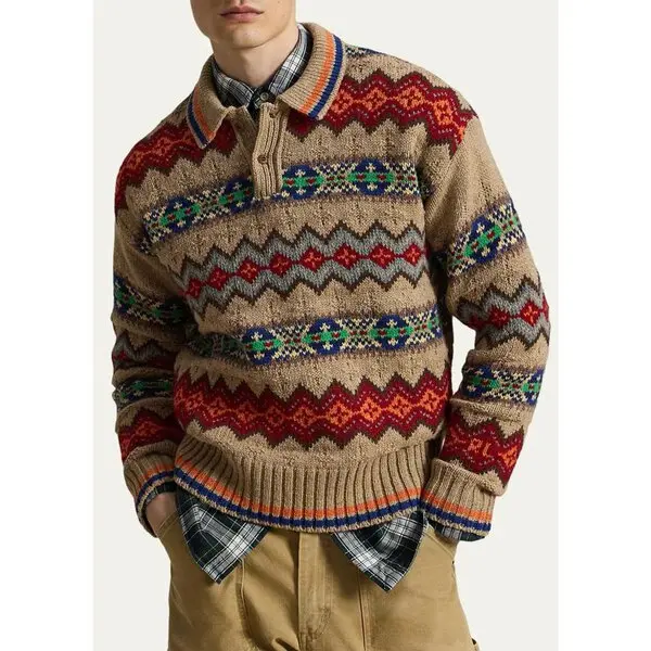 Polo Ralph Lauren Fair Isle Wool-blend Polo-collar Sweater
