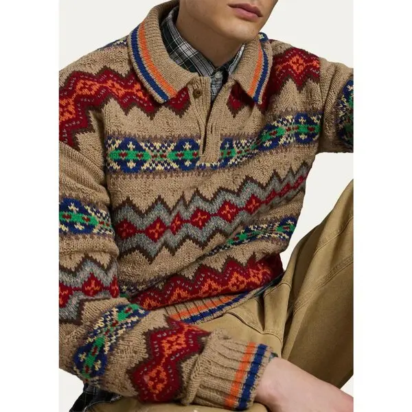 Polo Ralph Lauren Fair Isle Wool-blend Polo-collar Sweater