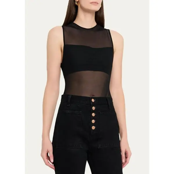 Alice + Olivia Mesh Bandeau Bodysuit