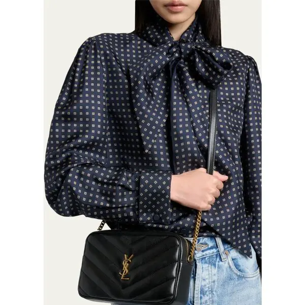 Saint Laurent Loulou Chevron Quilted Crossbody Bag