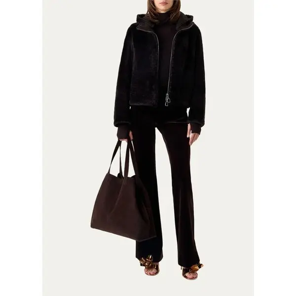 Akris Ai Large Slouchy Suede Tote Bag