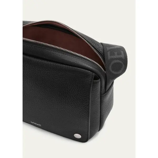 Loewe Medium Pebble Grained Calfskin Messenger Bag - Black