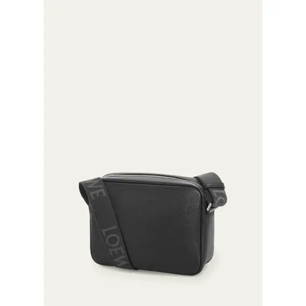 Loewe Medium Pebble Grained Calfskin Messenger Bag - Black