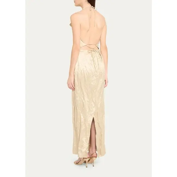 FFORME Maisie Sculpted Halter Column Dress - Sand