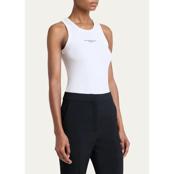 Givenchy Logo Ribbed Tank Top - Black