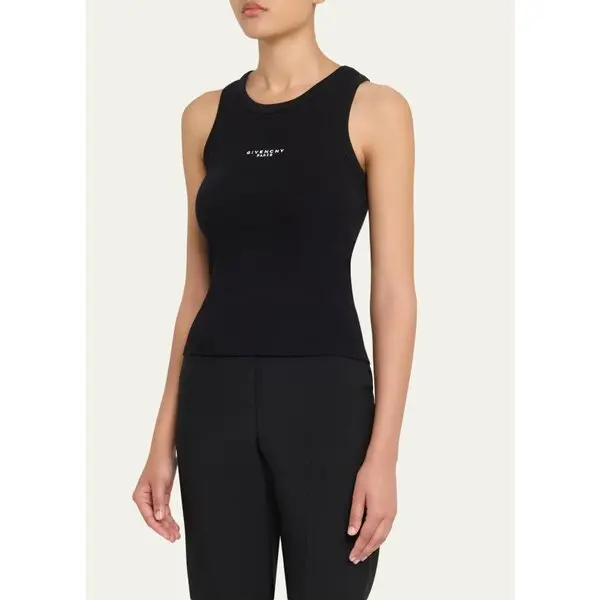 Givenchy Logo Ribbed Tank Top - Black
