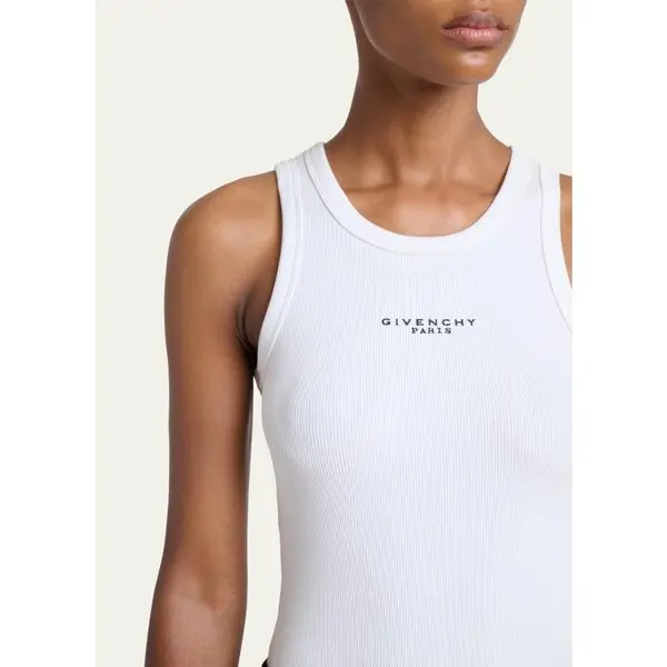 Givenchy Logo Ribbed Tank Top - Black