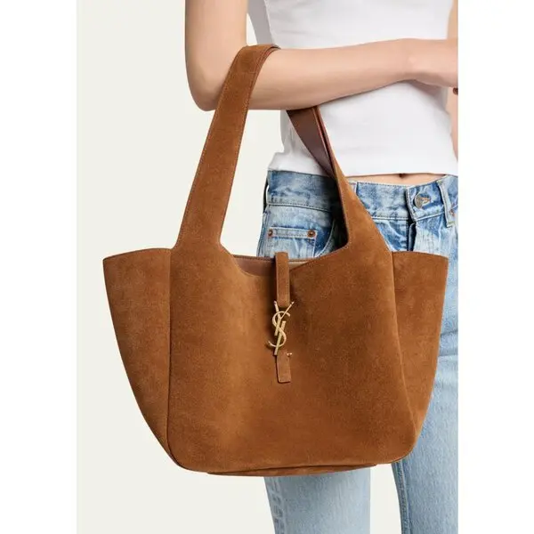 Saint Laurent Le 5 À 7 Bea Small Tote Bag In Suede