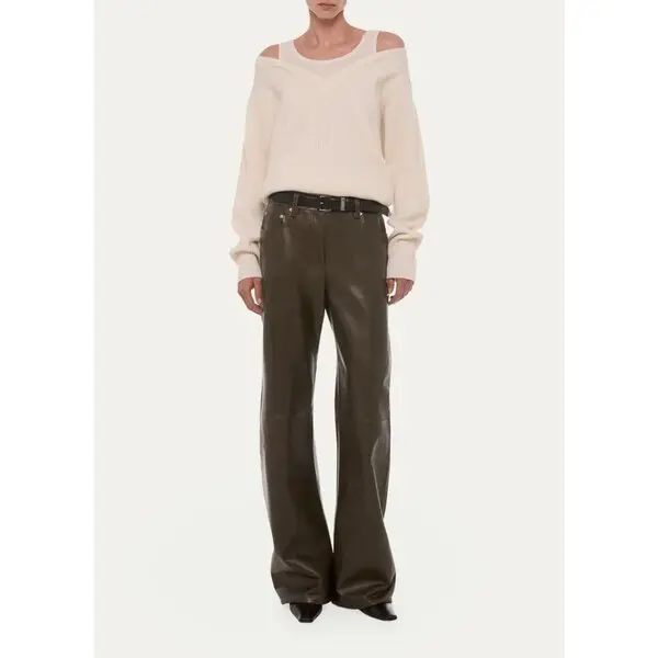 Helmut Lang Cold-shoulder Wool Top