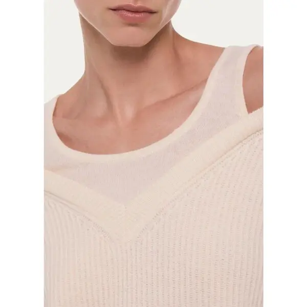 Helmut Lang Cold-shoulder Wool Top