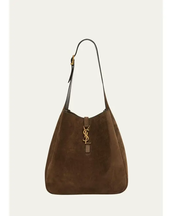 Saint Laurent Le 5 À 7 Large Shoulder Bag In Suede - Thyme
