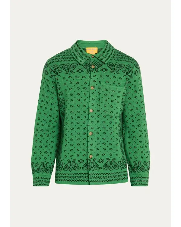 Guest In Residence Wild Rag Paisley Cashmere Knit Shirt - Canopy