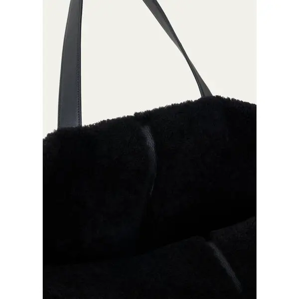 Akris Ai Reversible Leather And Shearling Tote Bag