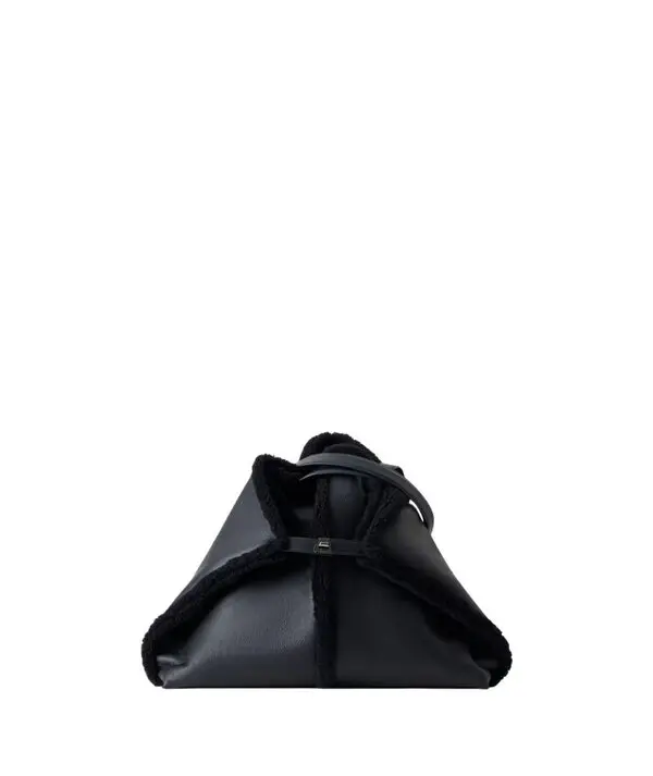 Akris Ai Reversible Leather And Shearling Tote Bag - Black
