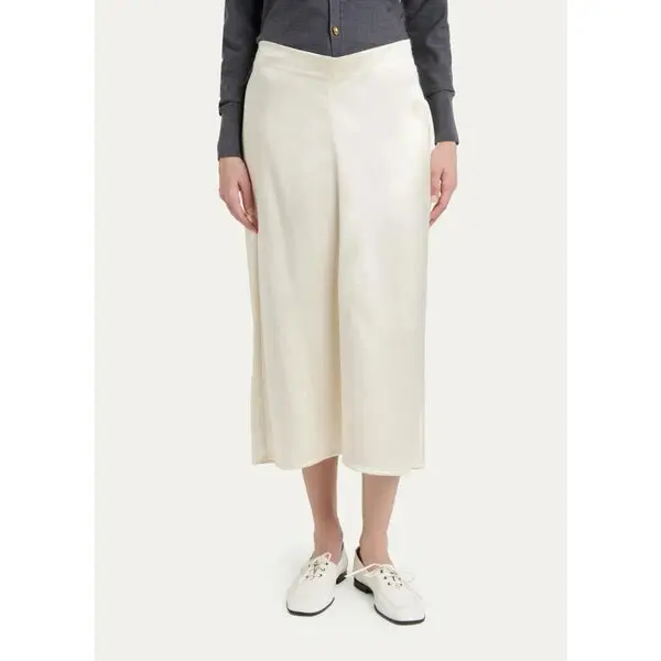 Bottega Veneta V-waist Satin Midi Skirt